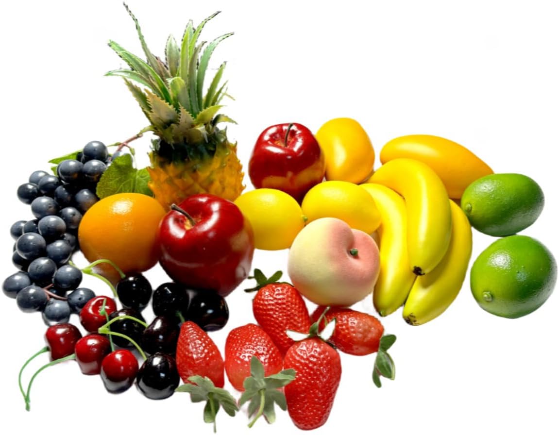 Amazon.com: 26pcs Artificial Fruits Fake Realistic Fruit Modle for ...