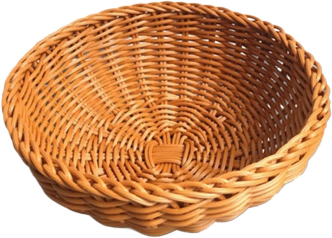 Amazon.com: European Style Round Bread Basket Kitchen Storage PP Woven ...