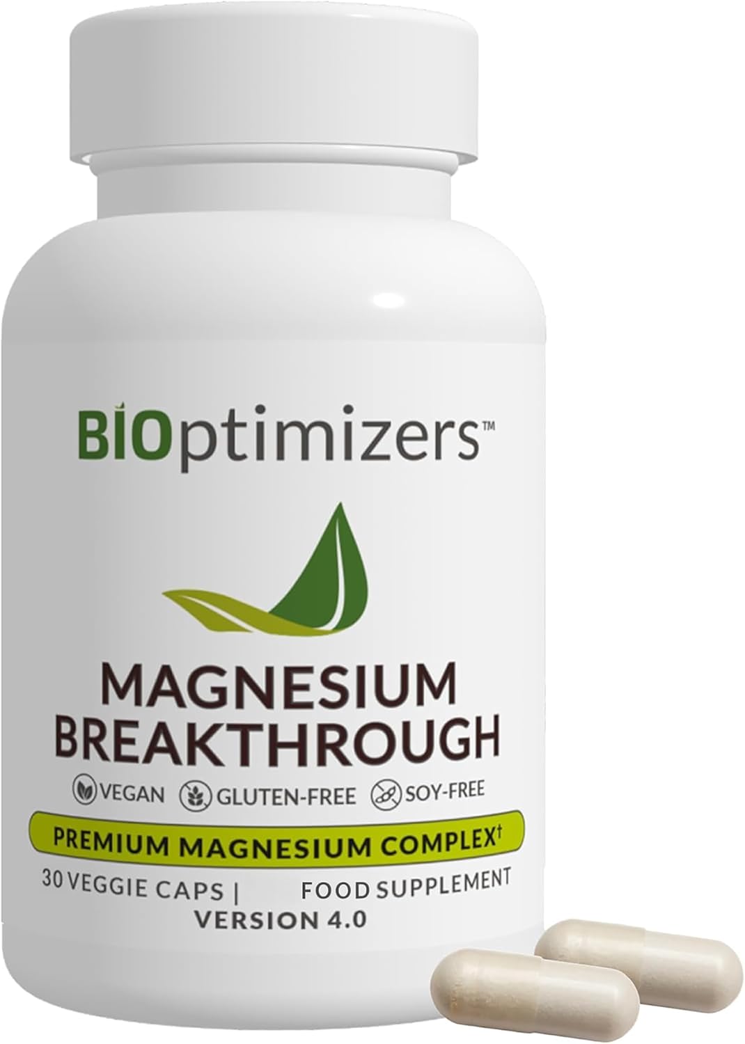 BIOptimizers Magnesium Breakthrough 4.0 7-in-1 Complex 30 Vegan Capsules - High Strength ...