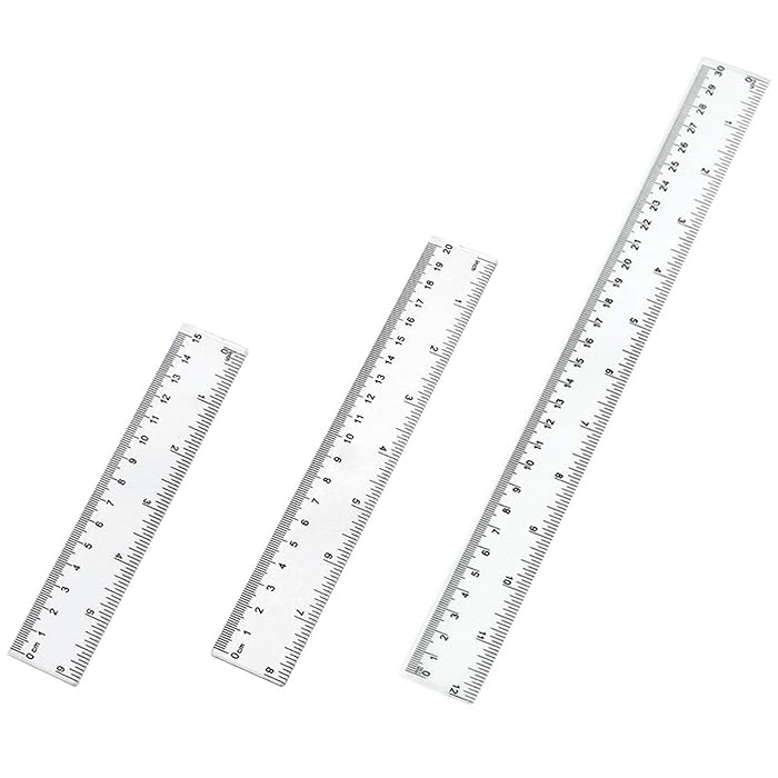 Buy 6 Pcs Clear Ruler Plastic Ruler Small Ruler 6 Inch Ruler 8 Inch ...
