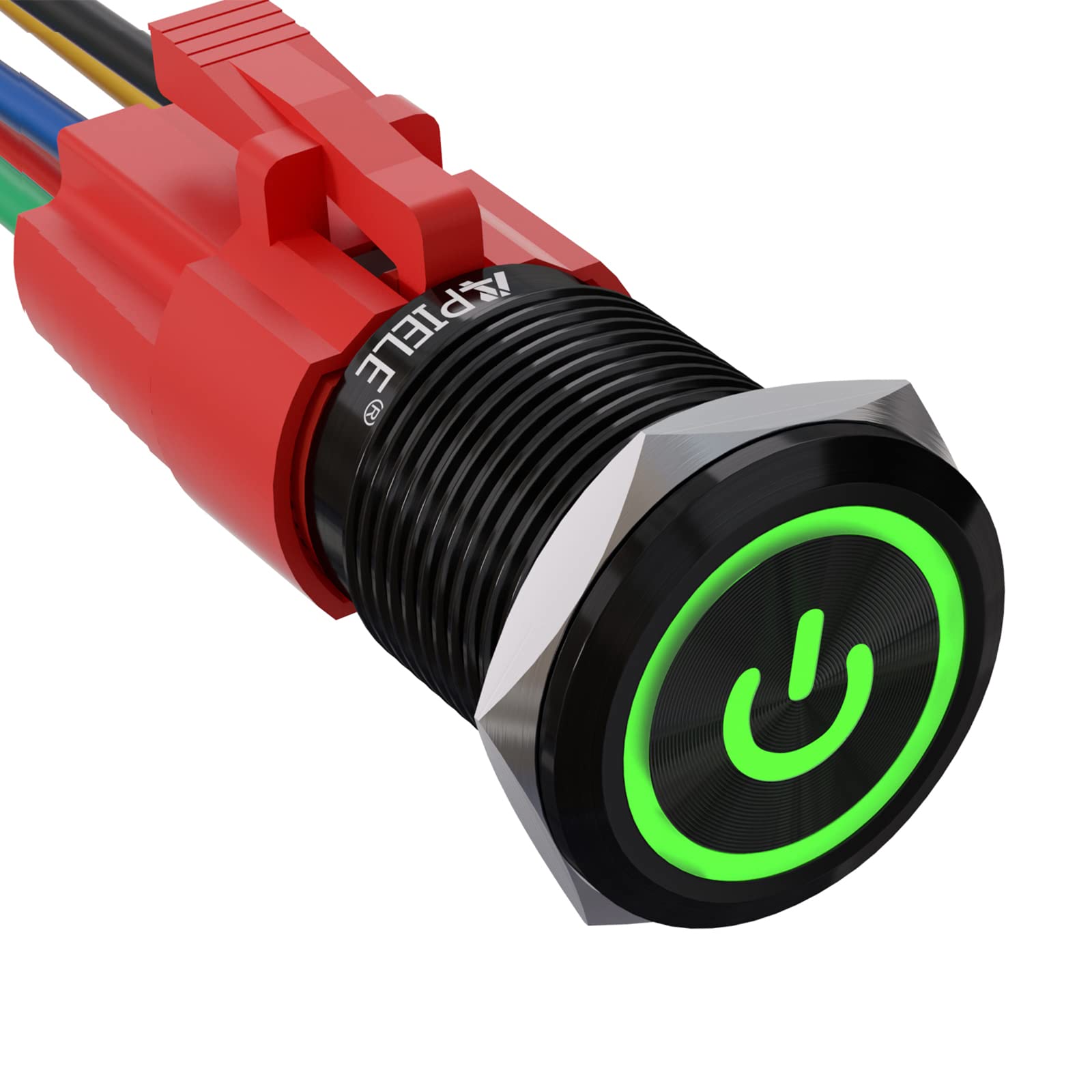 Snapklik.com : APIELE 16mm Latching Push Button Switch 0.63" 12V Power ...