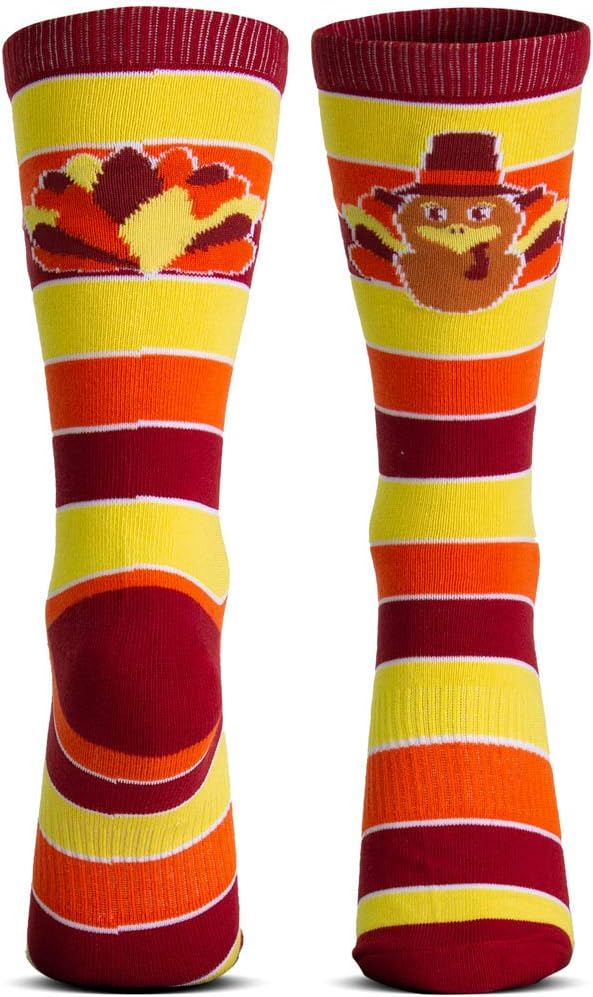 Amazon.com: ChalkTalkSPORTS Thanksgiving Mid-Calf Turkey Socks | Turkey ...