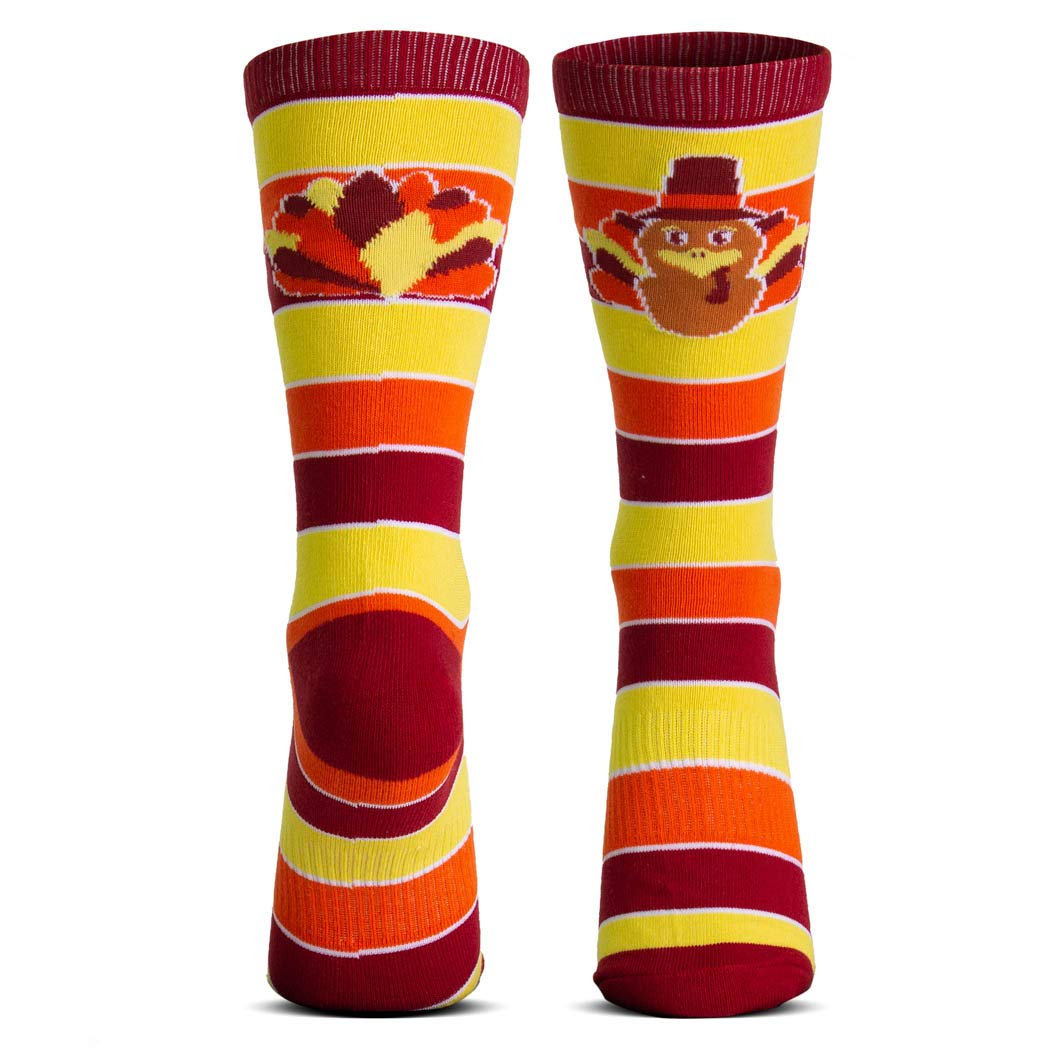 Amazon.com: ChalkTalkSPORTS Thanksgiving Mid-Calf Turkey Socks | Turkey ...