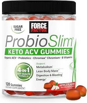 Amazon.com: Force Factor ProbioSlim Keto ACV Gummies, Organic Apple ...