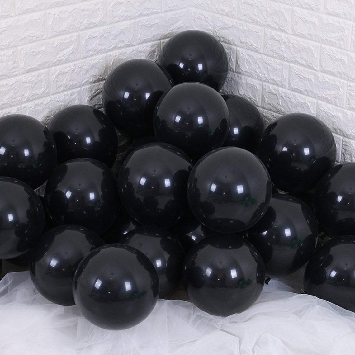 Buy Black Balloons Latex Party Balloons - 100 Pack 12 inch Round Helium ...