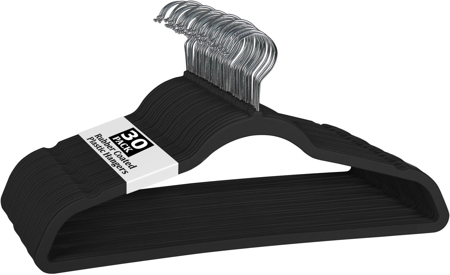 Amazon.com: Rubber Coated Plastic Hangers 30 Pack Clothes Hangers, 17.5 ...