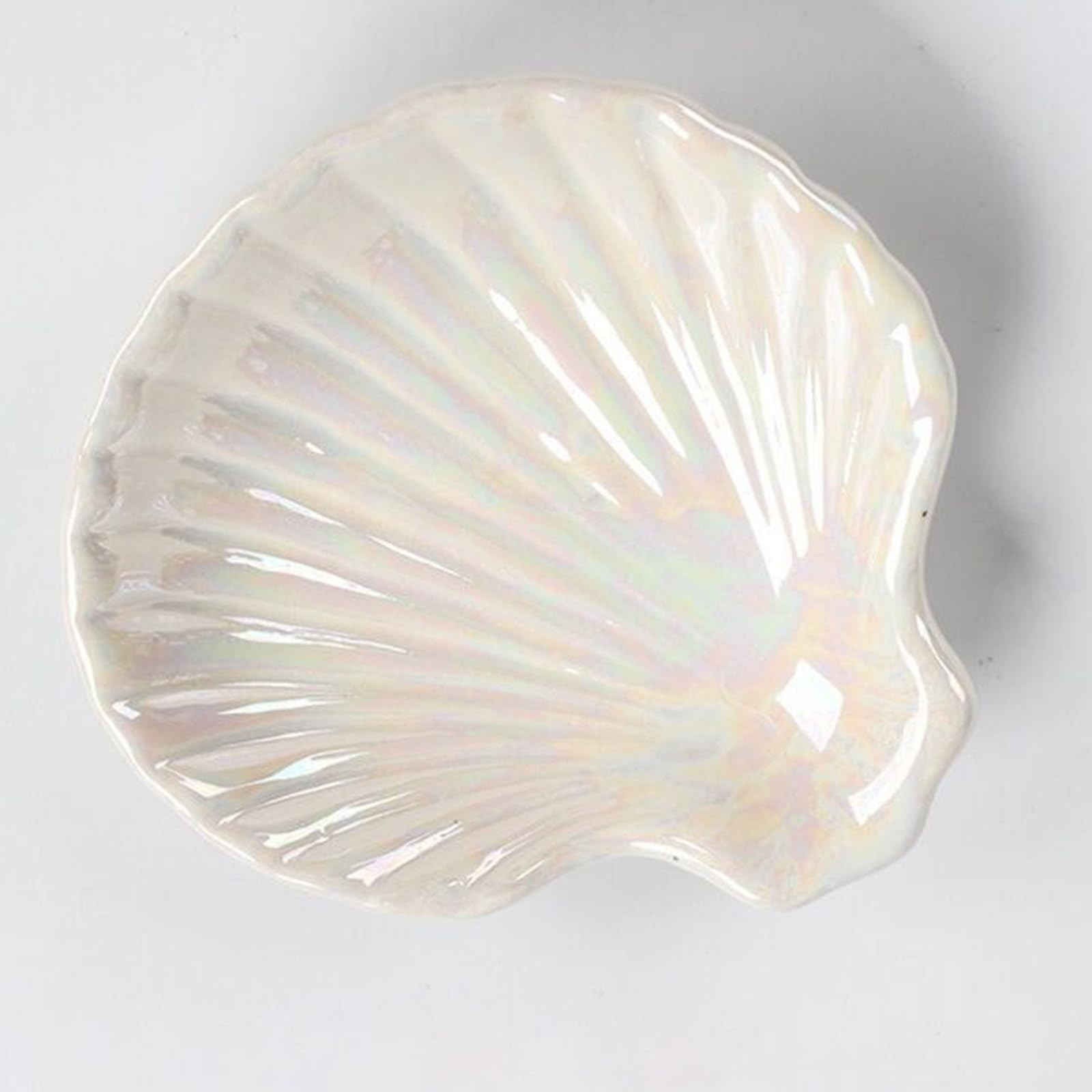 Ring Dish Shell Shape Ceramic Jewelry Dish Tray, 3.9" Shell Trinket ...