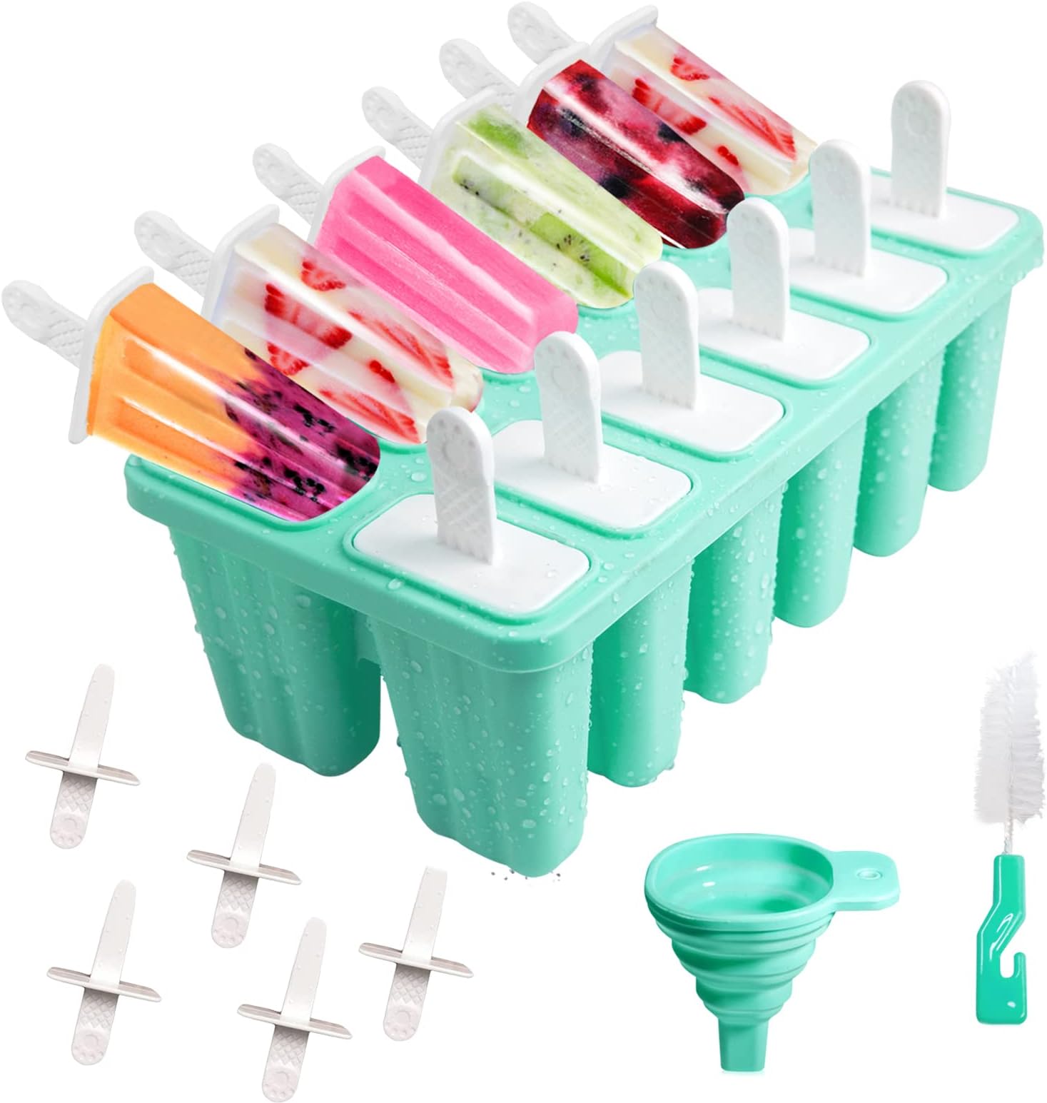 Amazon.com: 6 Cavity Ice Lolly Moulds 2 Shapes Silicone Popsicle Molds ...