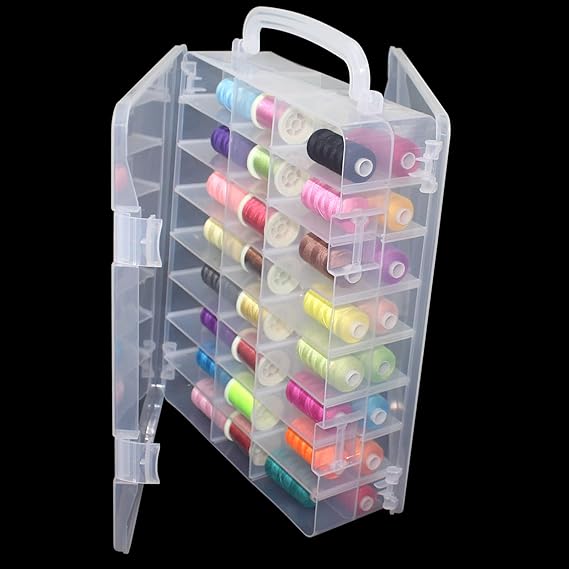 Amazon.com: 48 Grids Sewing Storage Box Double-Sided Storage Organizer ...