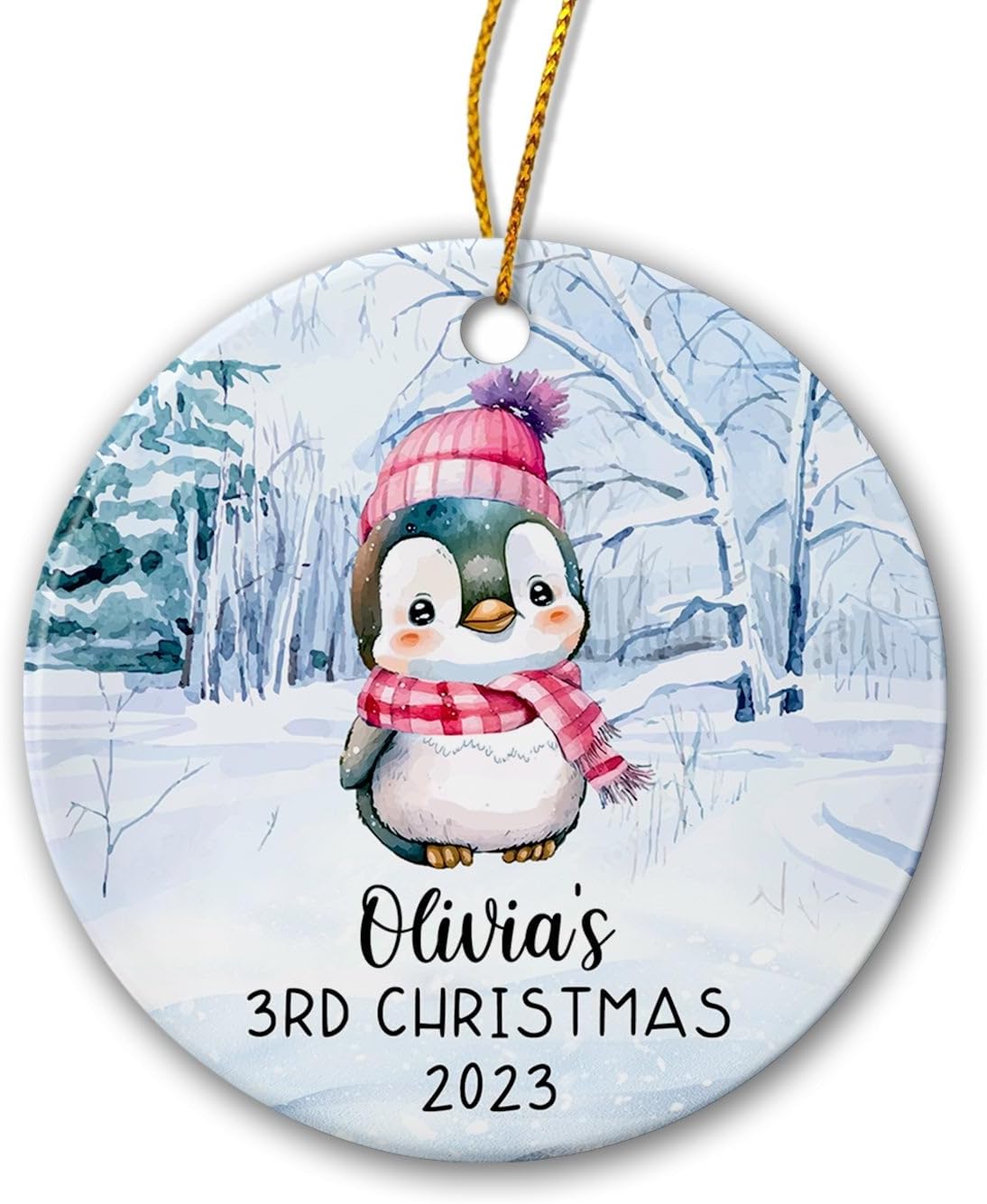 Amazon.com: Personalized My 3rd Christmas 2023 Penguin Ornament, 3 ...