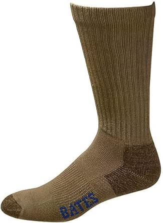 Amazon.com: Bates Footwear Cotton Crew Coyote Brown 3 Pk Medium Socks ...