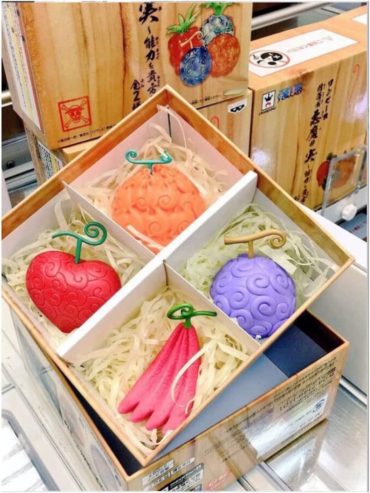 Amazon.com: One Piece Devil Fruit (2.7in/7cm) 4PC Rubber Fruit/Burning Fruit/Dark Fruit/Chop ...