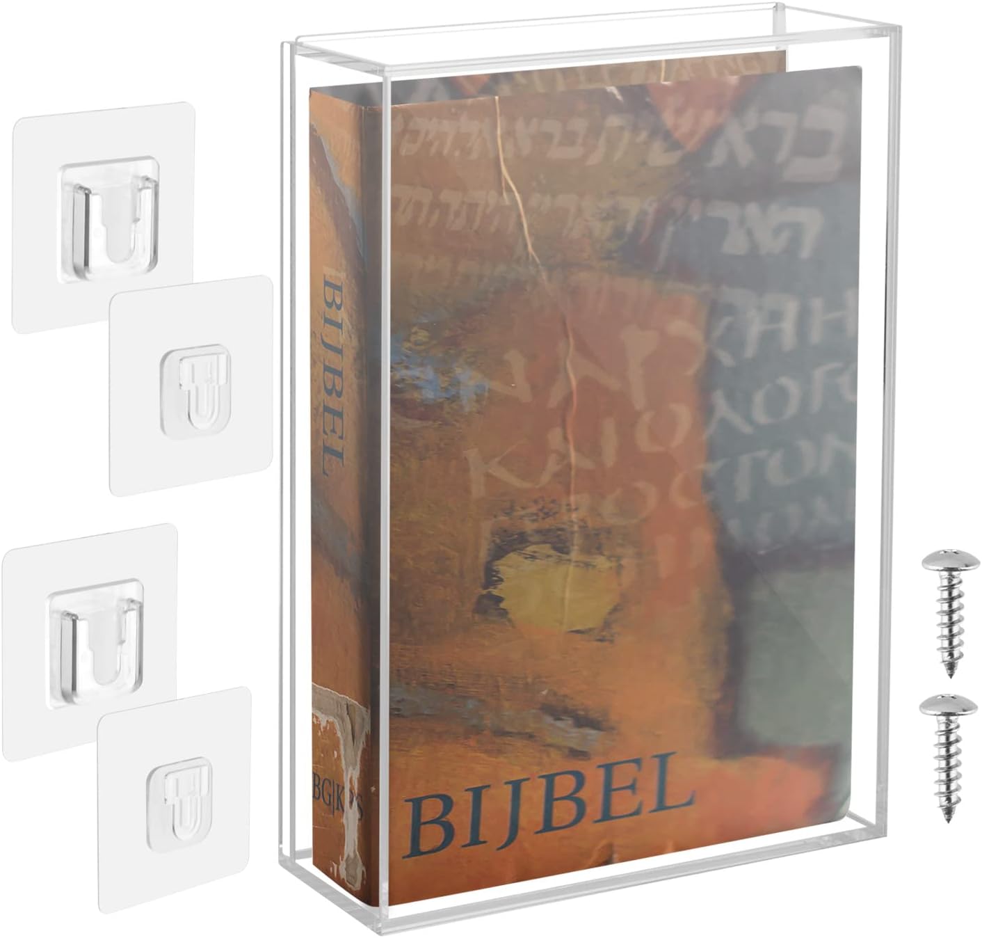 Amazon.com: Clear Display Case for Bible, Acrylic Wall Mount Vertical ...