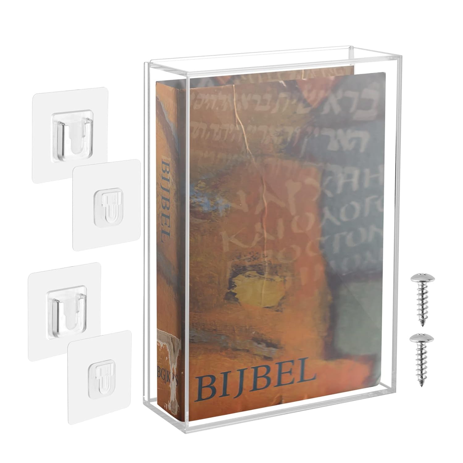 Homakover Clear Acrylic Wall Mount Display Case, Book, Bible, Heirloom ...