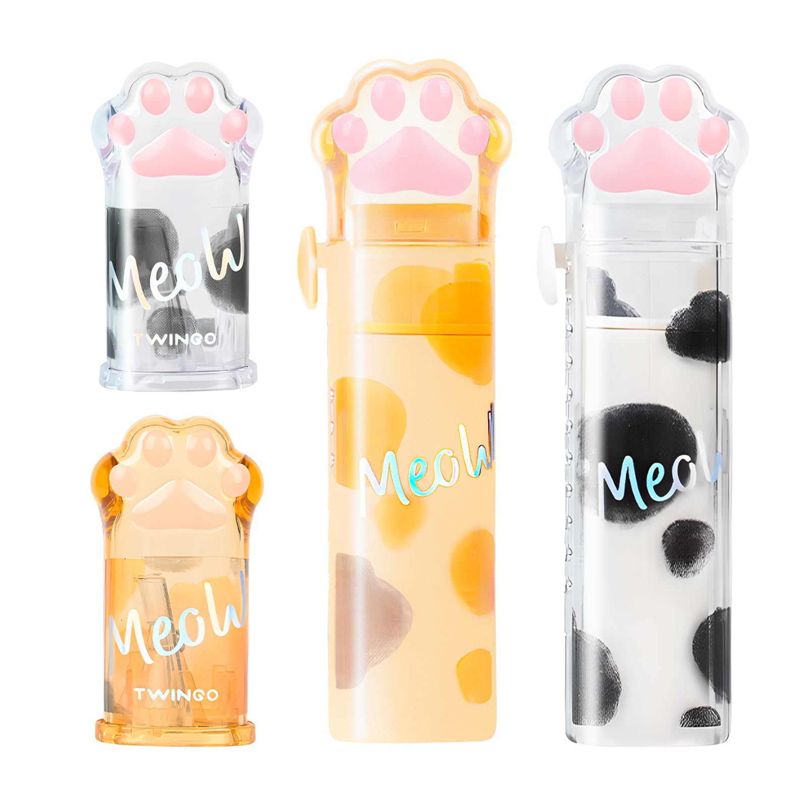 Pink Pencil Sharpener 4 Pcs Cute Cat Paw Pencil Sharpener And Cat Paw ...