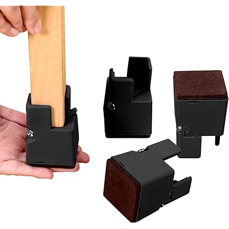 Amazon.com: INFTYLE Adjustable Bed Risers 2 Inch, Black Chair Risers ...