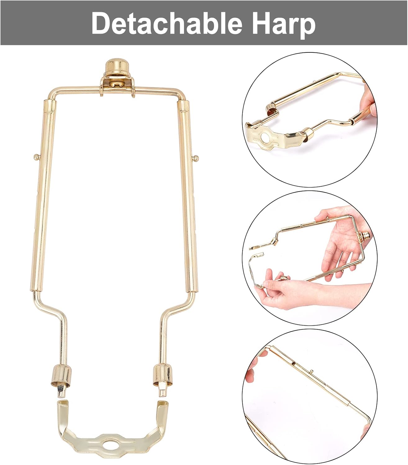 OLYCRAFT 2 Sets Lamp Shade Harp Holder 8 9 10 Inch Adjustable Lamp Harp ...