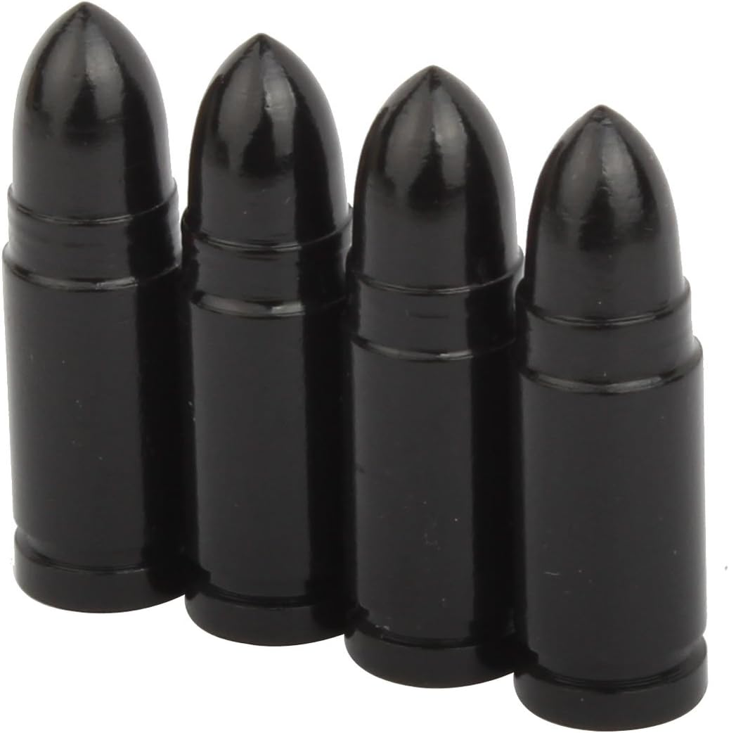 Amazon.com: TOMALL Bullet Valve Stem Caps Black (Pack of 4) : Automotive
