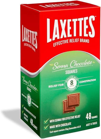 Laxettes Senna Chocolate Squares, 48 Count : Amazon.com.au: Health ...