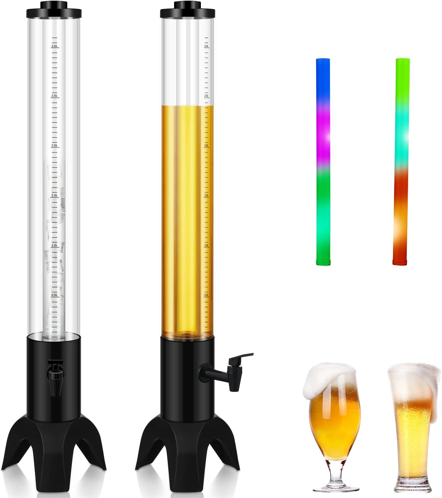 Amazon.com | 2 Pack Beer Dispenser 3 Liter/ 100oz Beverage Tower ...