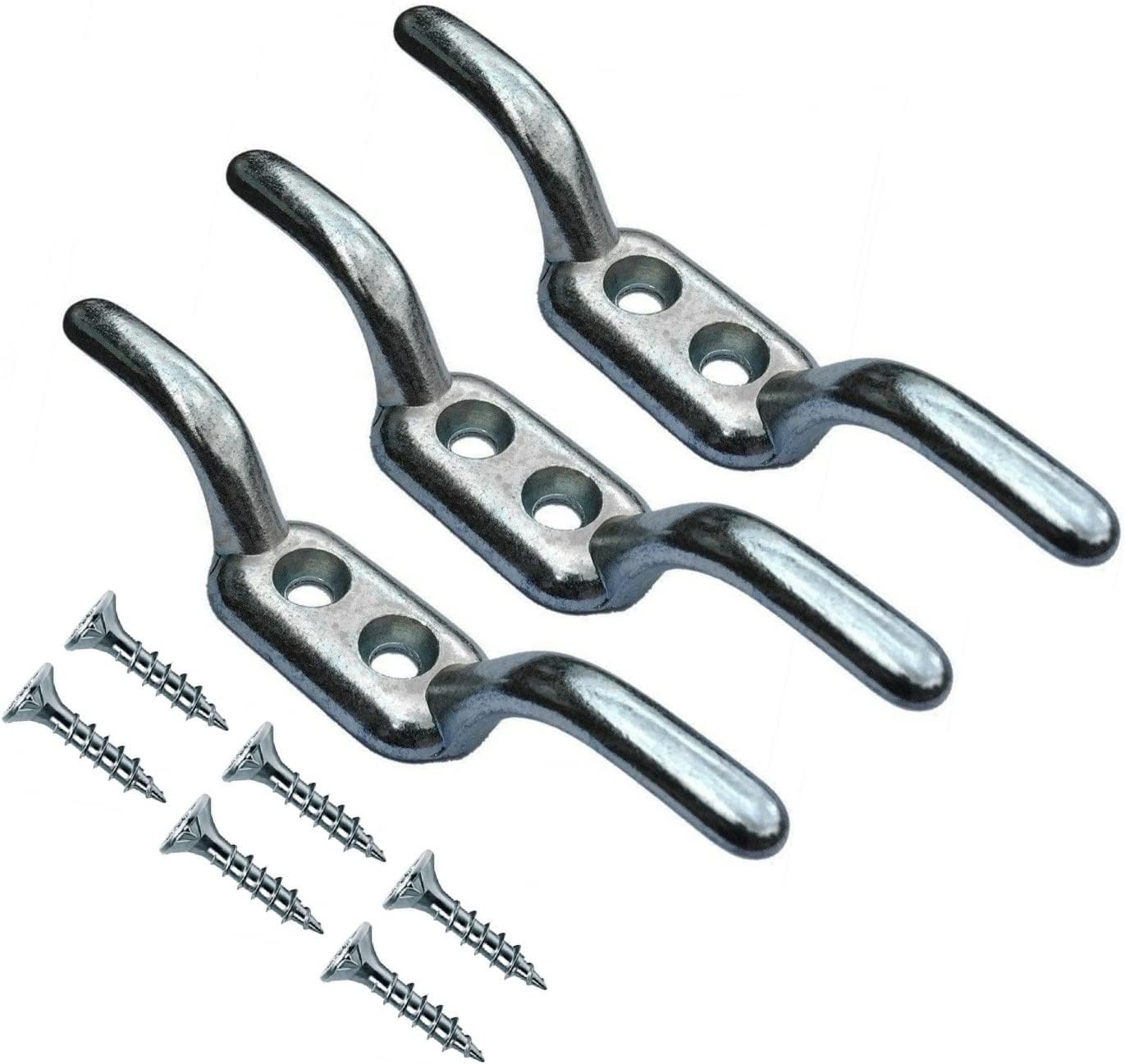 Merriway® BH01585 (2 Pcs) Cleat Hooks, 75mm (3 inch) Polished Chrome ...