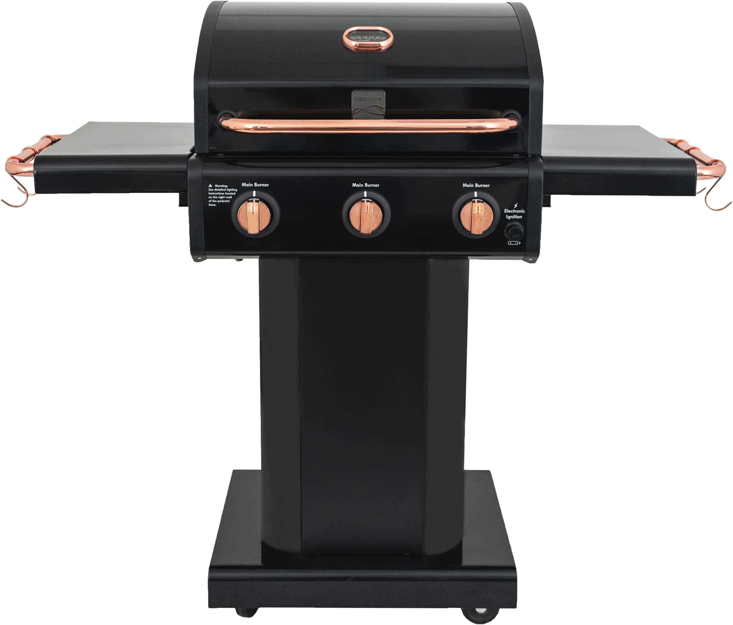 Amazon.com: Kenmore 3-Burner Gas Grill | Foldable Side Tables, Cast ...