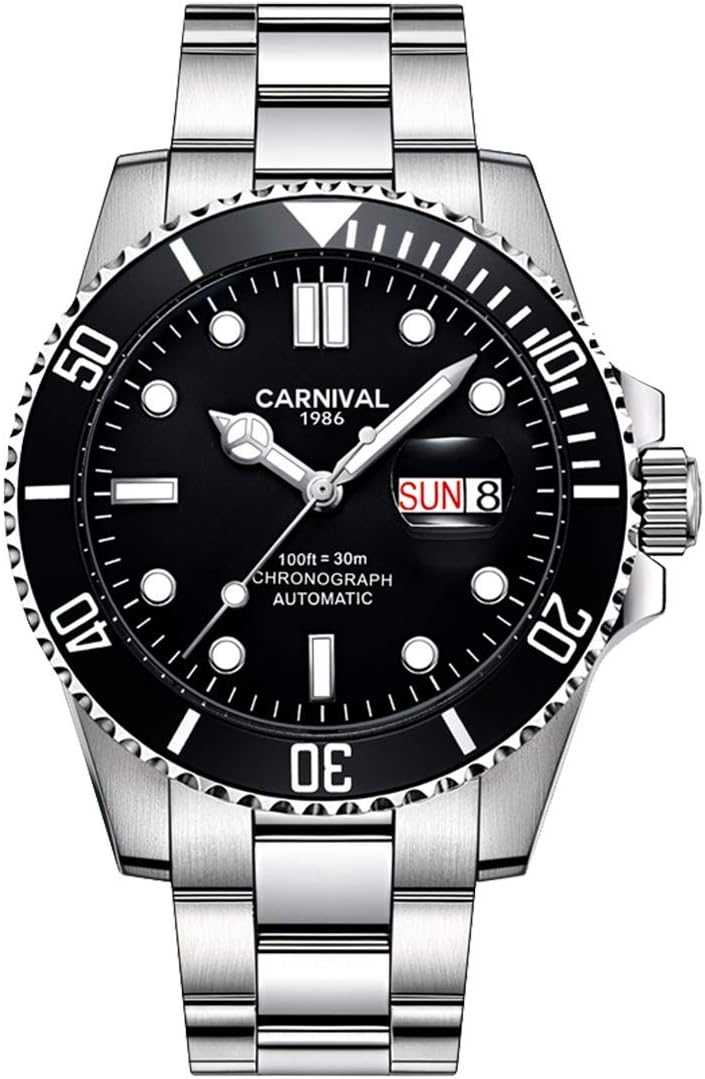 Amazon.com: MASTOP Mens Automatic Watches Classic Rotatable Bezel ...