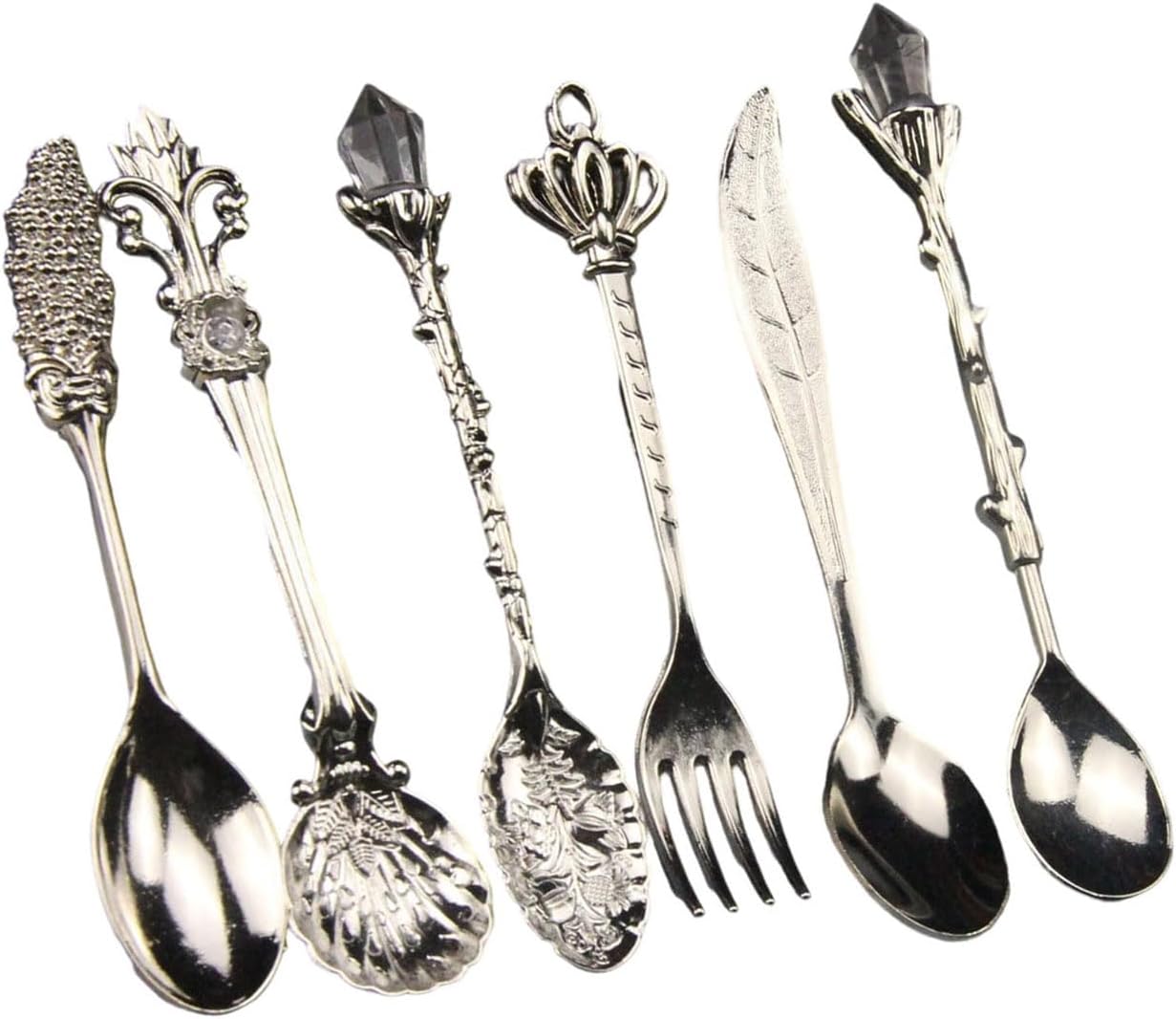 Coffee Spoons Set 6 Piece Rusts Zincs Alloy Crystal Stirring Utensils ...