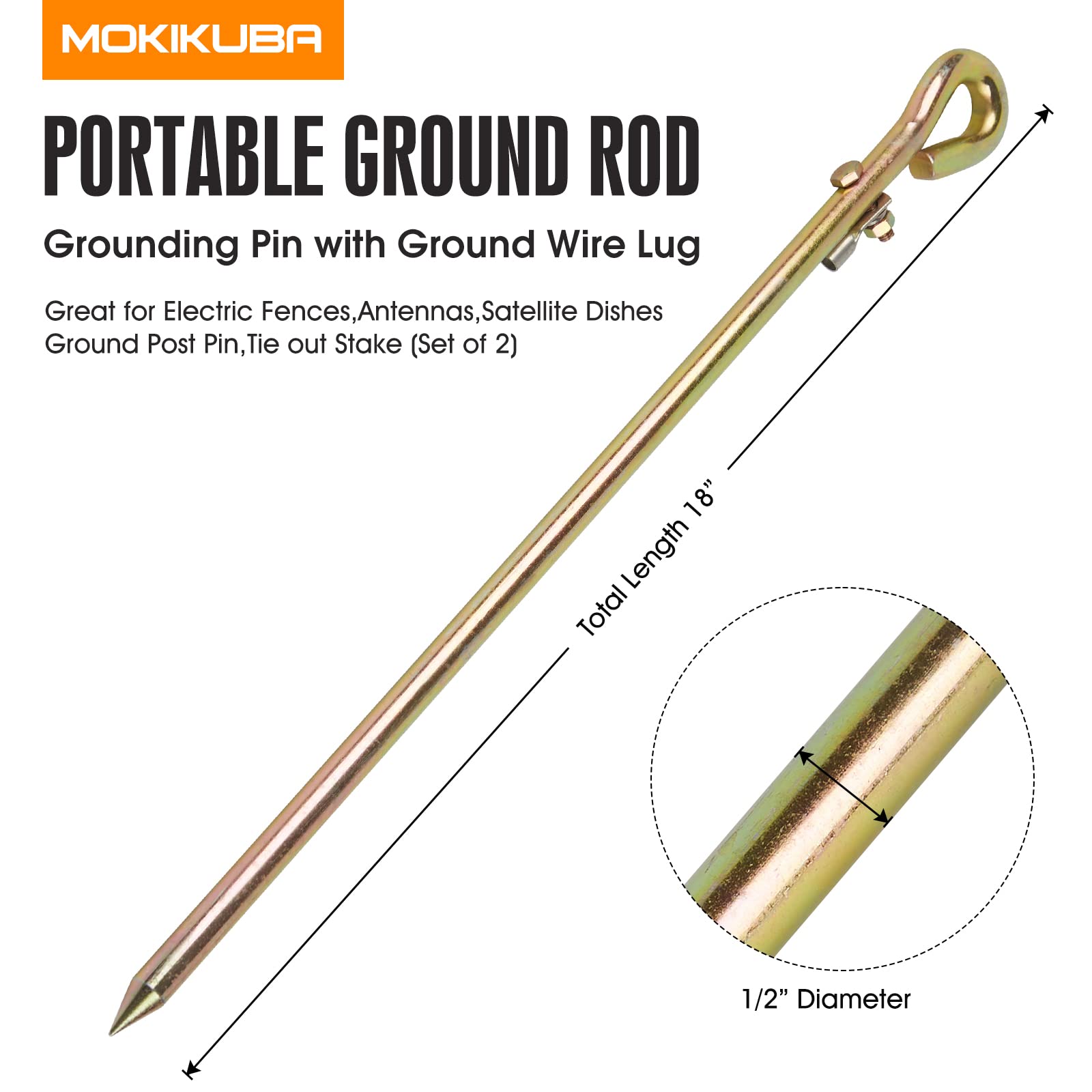 Snapklik.com : MOKIKUBA- Portable Ground Rod - Grounding Pin