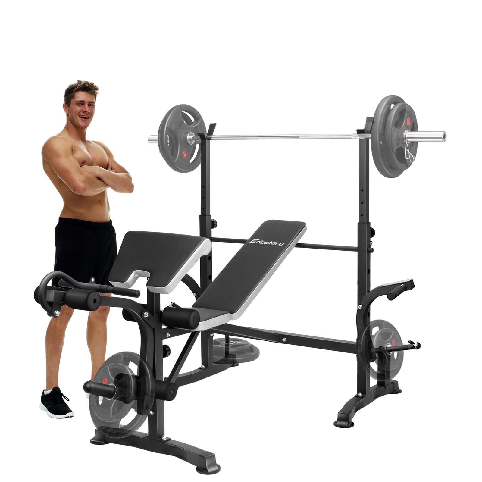 Amazon.com : Edostory Olympic adjustable Weight Bench Set with ...