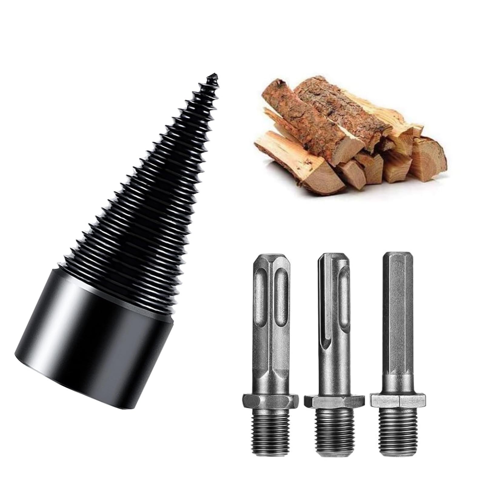 WEDAMOO Wood Splitter Drill Bit, 42mm Heavy Duty Log Wood Splitting ...