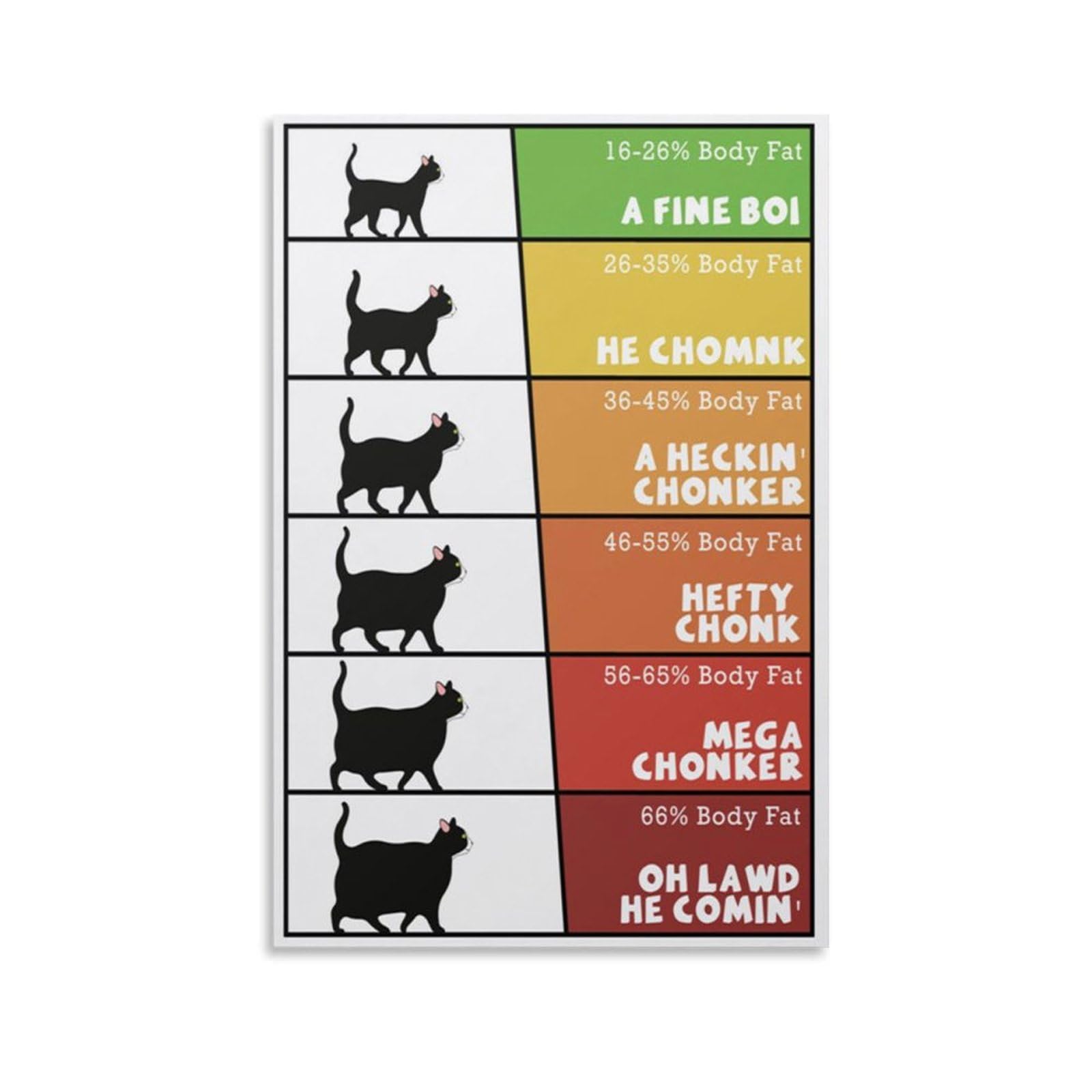 Amazon.com: Chonk Chart (Male) - Cat Weight Gain Poster Veterinary ...