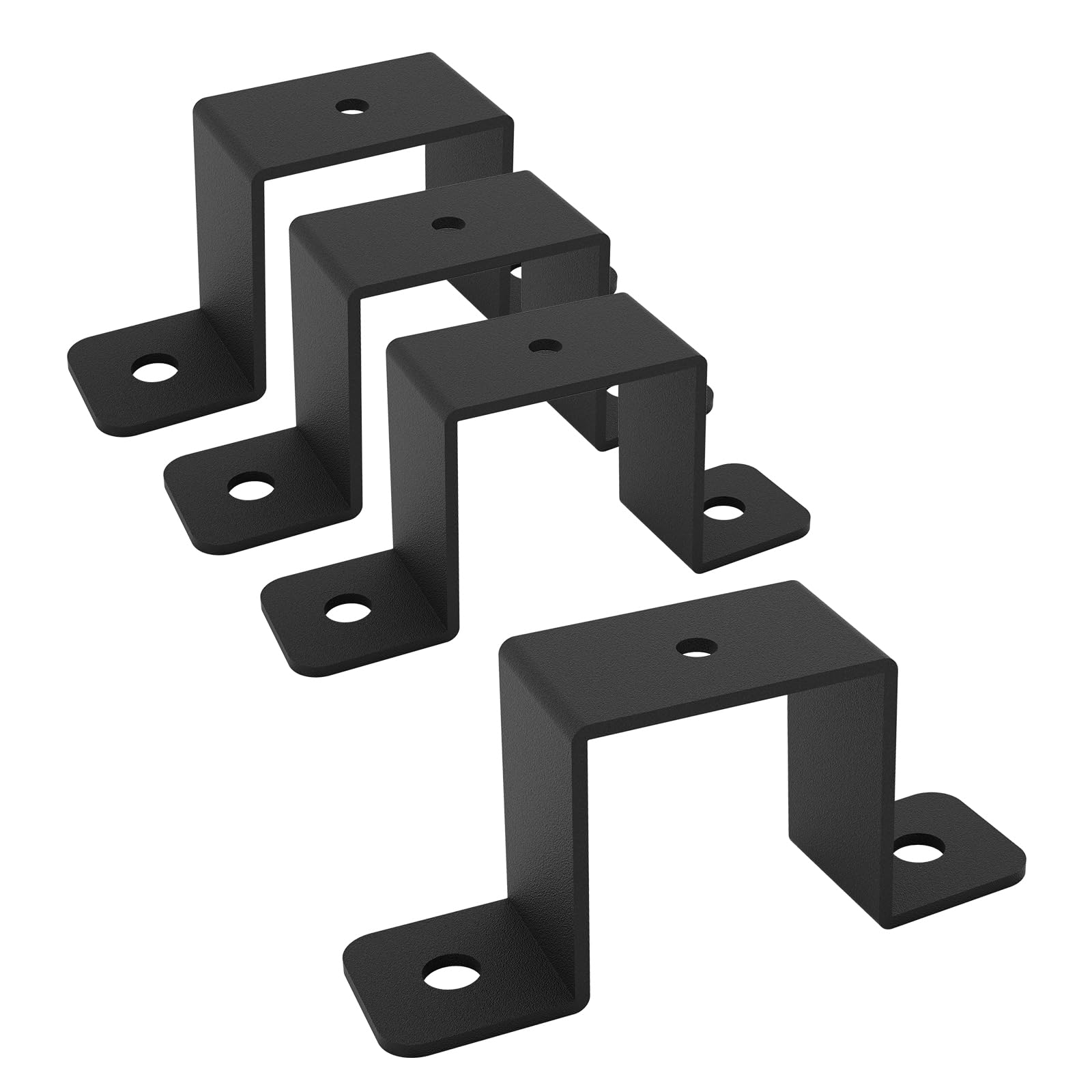 Wpbhk4 Pcs Square Tube Strap Clamp, Strap Post Ties, Black Deck Fence ...