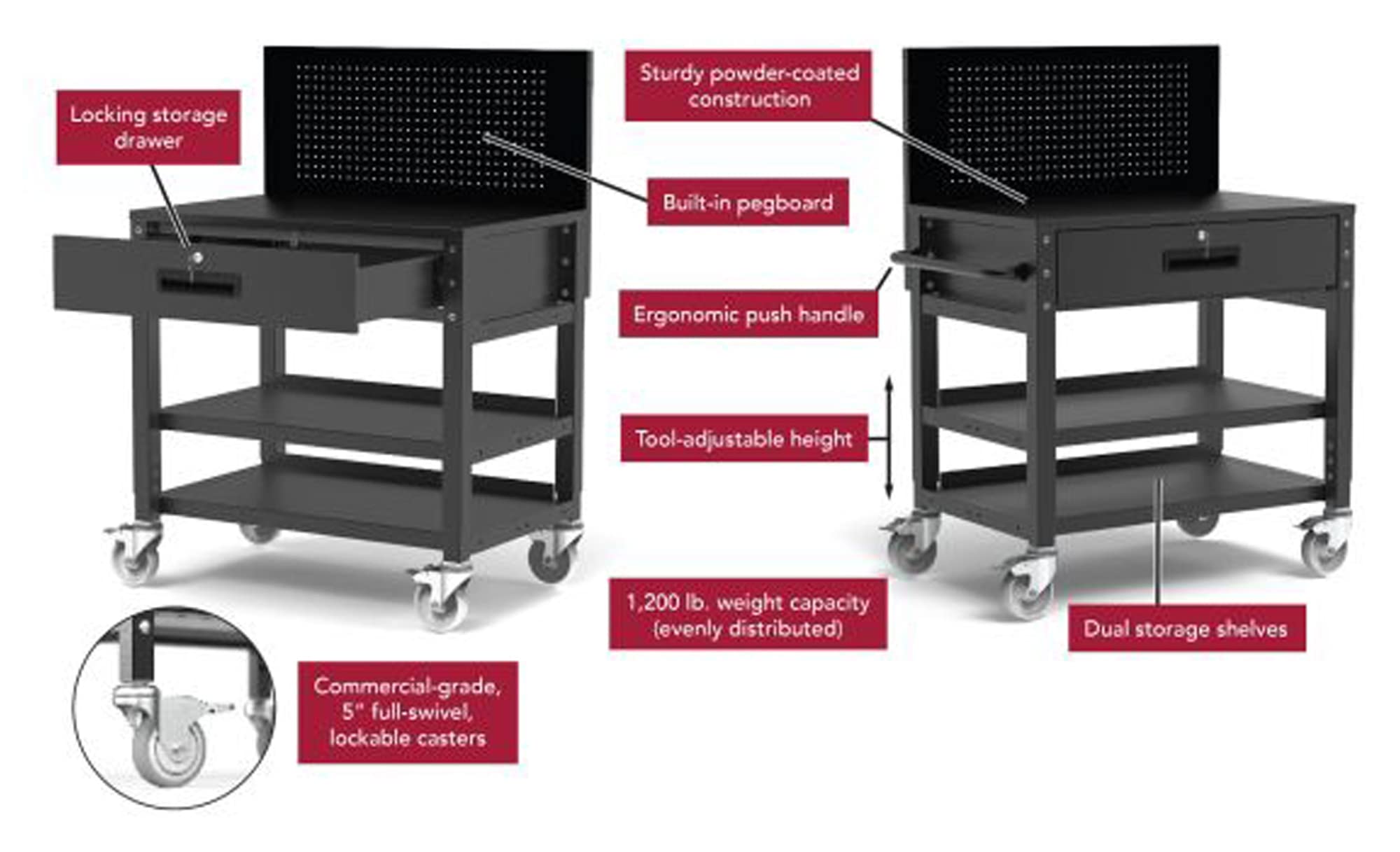 Snapklik.com : Indoor Modern Built-in Pegboard Heavy-Duty Mobile ...