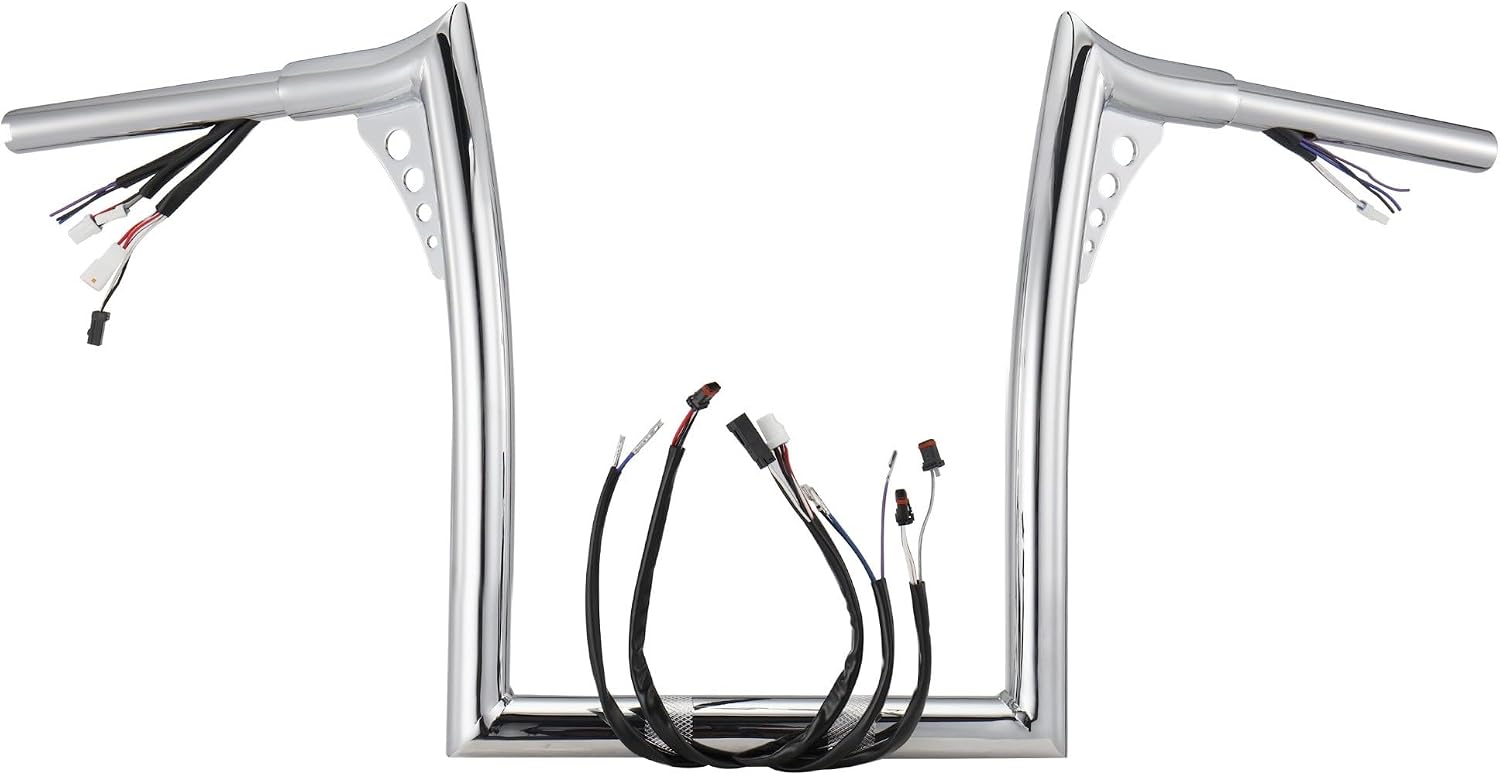 Amazon.com: PRE-WIRED 12" Rise Diablo Ape Hangers 1 1/4" Fat Softail ...