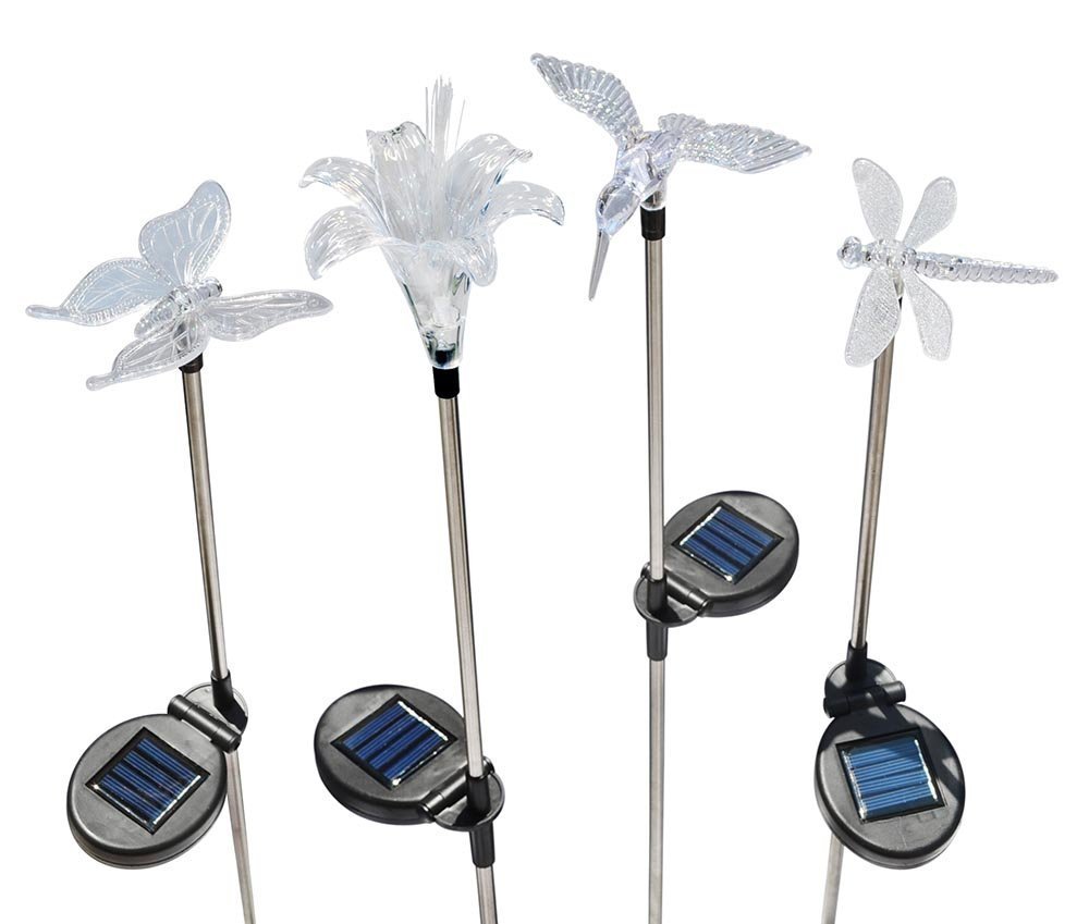 Solaration KB1041 Solar Stake Flower, Hummingbird, Butterfly and ...