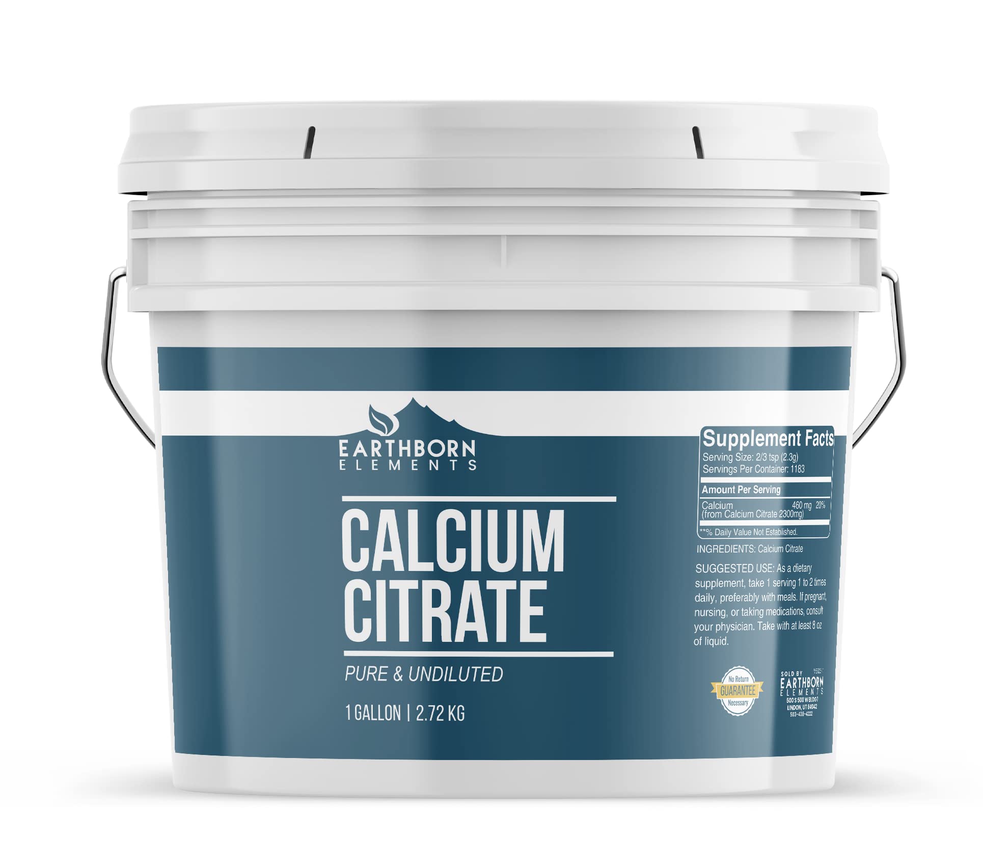 Amazon.com: Earthborn Elements Calcium Citrate 1 Gallon Bucket, Pure ...