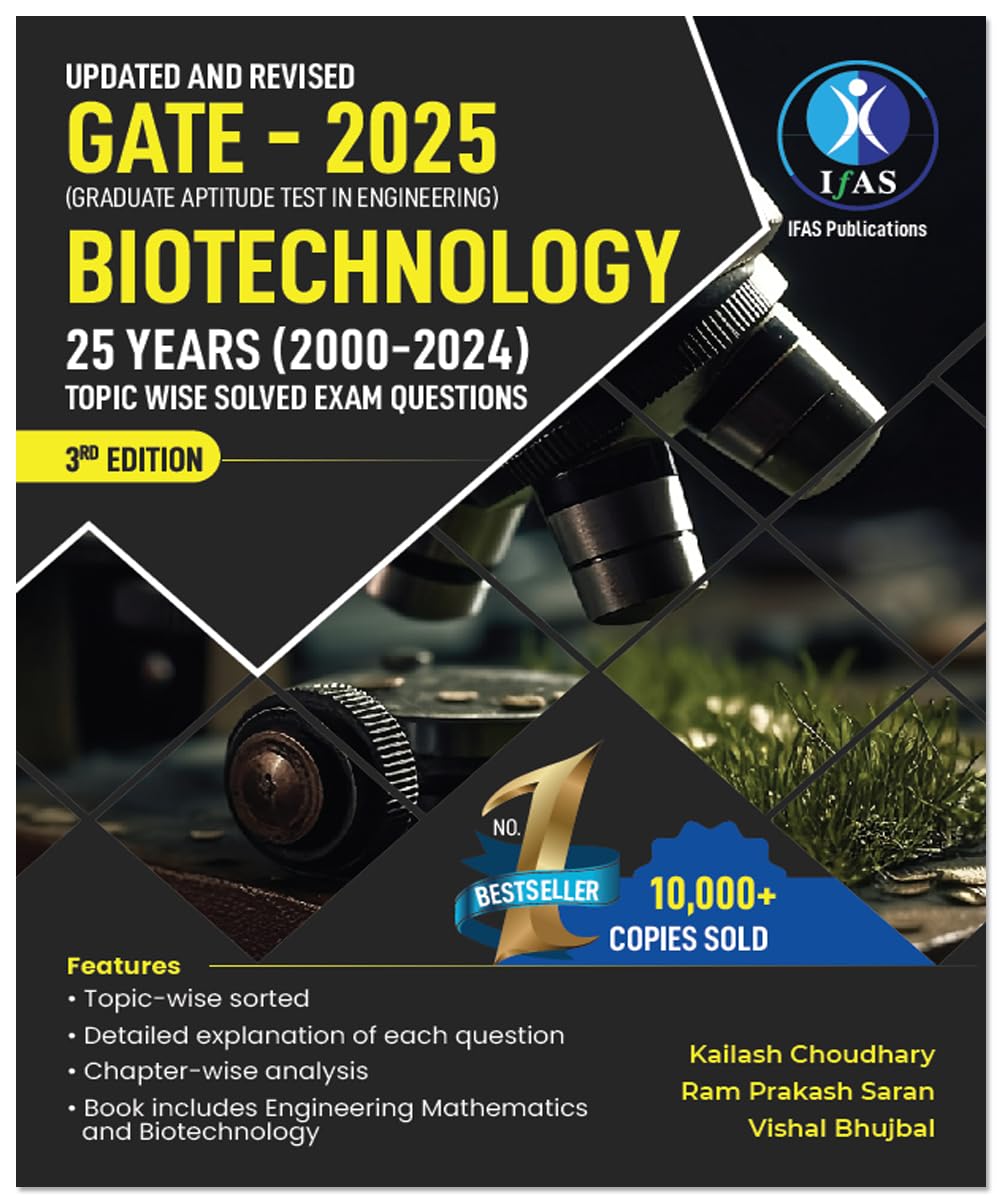 Buy GATE Biotechnology Previous Year Solved Paper for 2025 - (2000 to ...