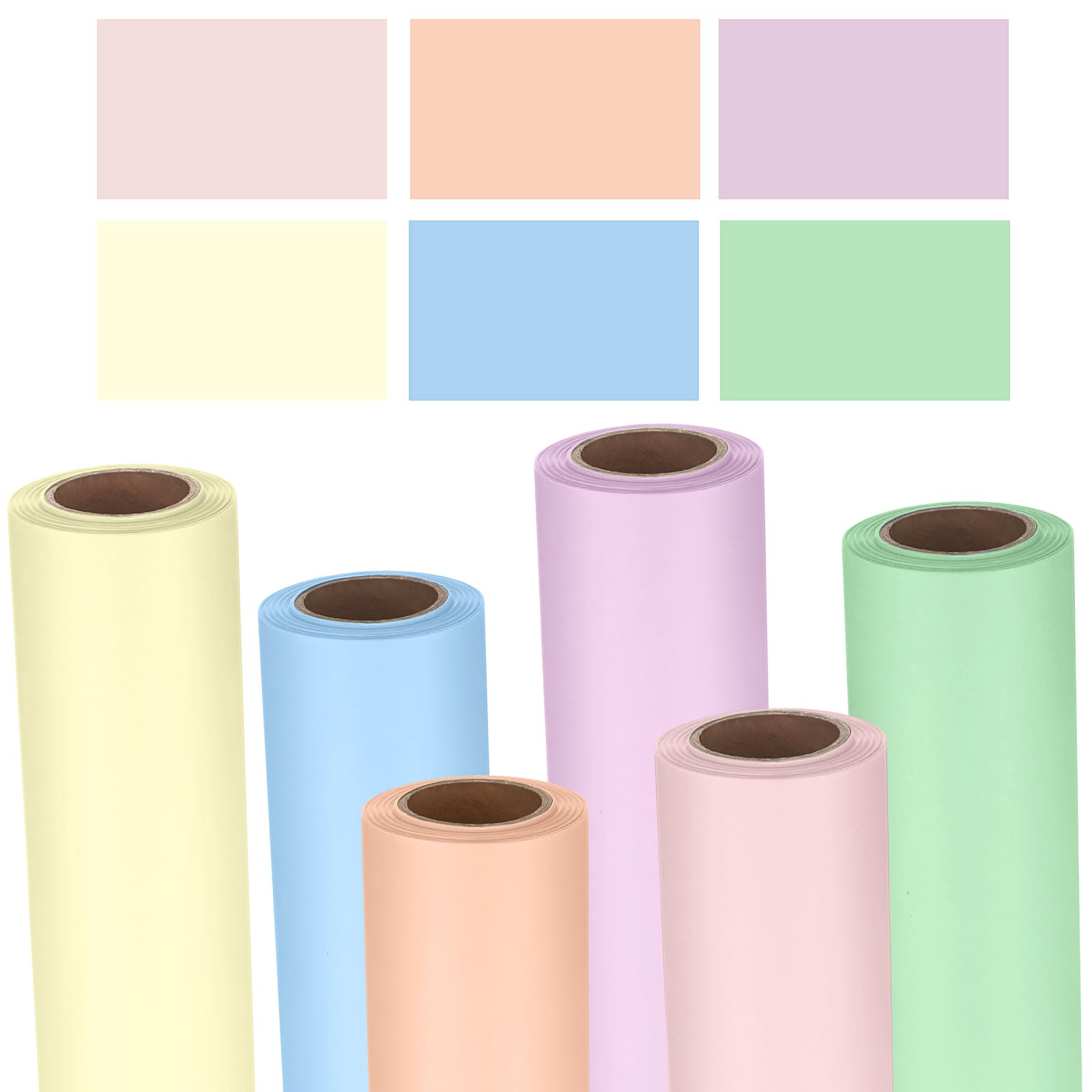 Amazon.com: Colarr 6 Pack Bulletin Board Paper Roll Large Colored Craft ...