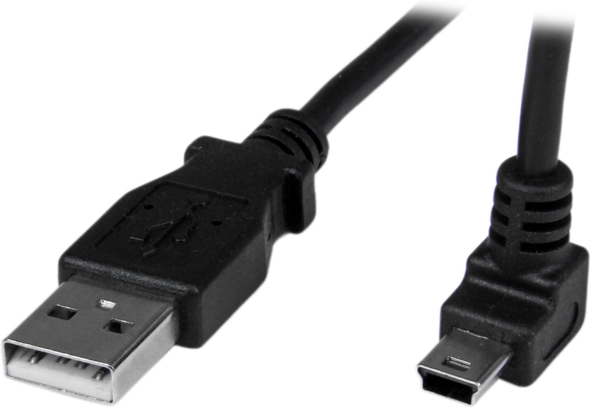 Amazon.com: StarTech.com 1m Mini USB Cable Cord - A to Up Angle Mini B ...