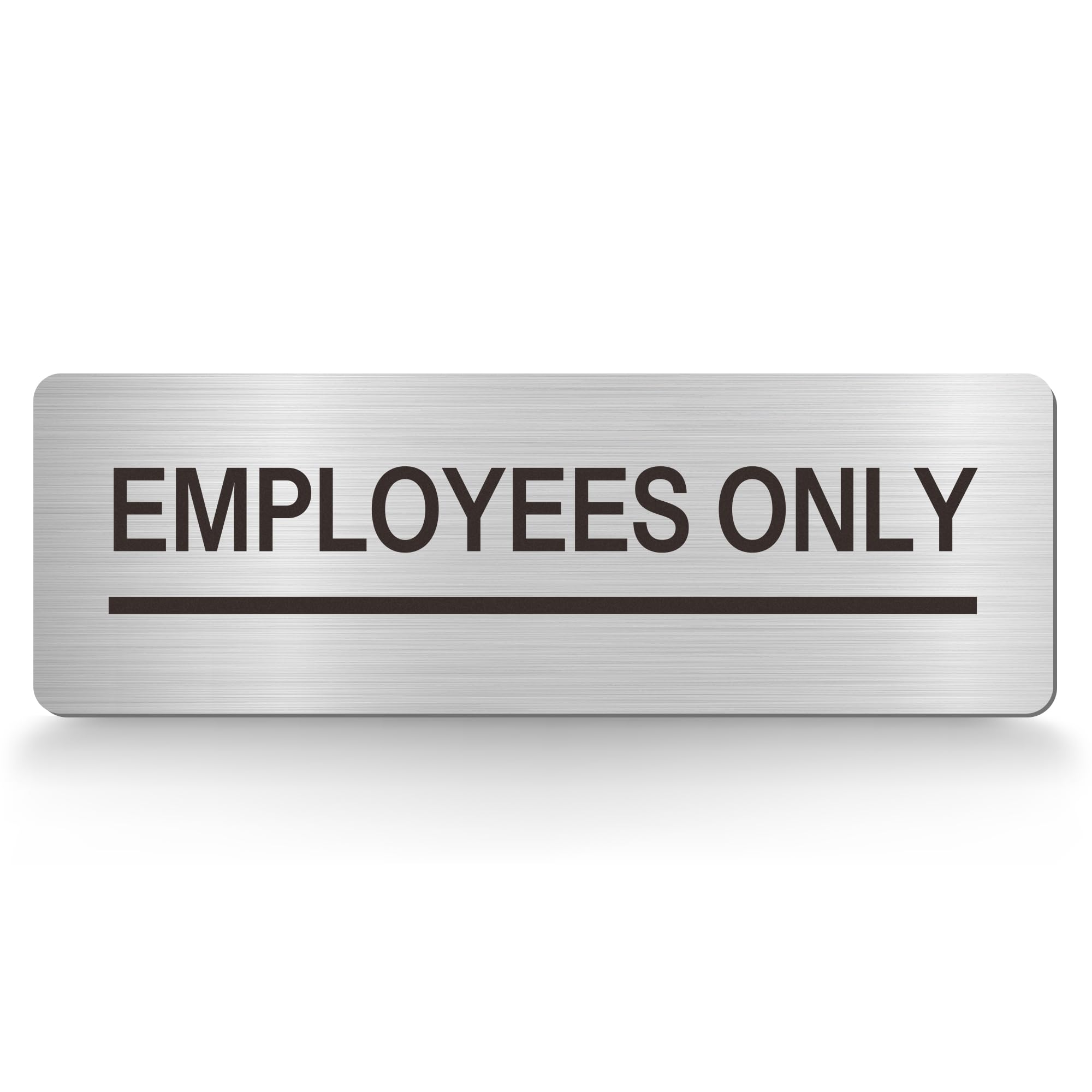 Amazon.com : Employees Only Sign (Brushed Silver 9"x 3") – Employees ...