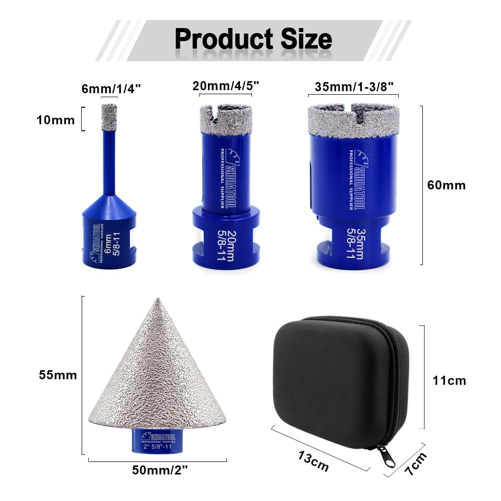 SHDIATOOL Tile Diamond Drilling Bits,Ceramic Core Hole Saw for Tile ...