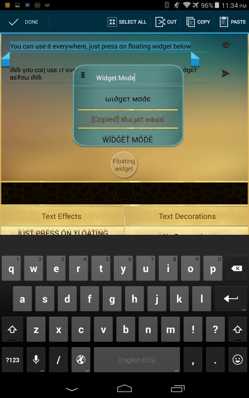 Cool Text - Floating Widget - App on Amazon Appstore