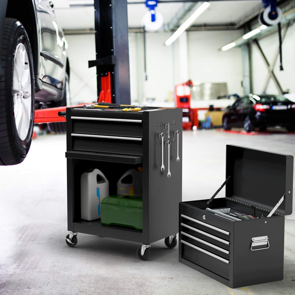 Buy Goplus 6-Drawer Rolling Tool Chest Removable Tool Storage Cabinet ...