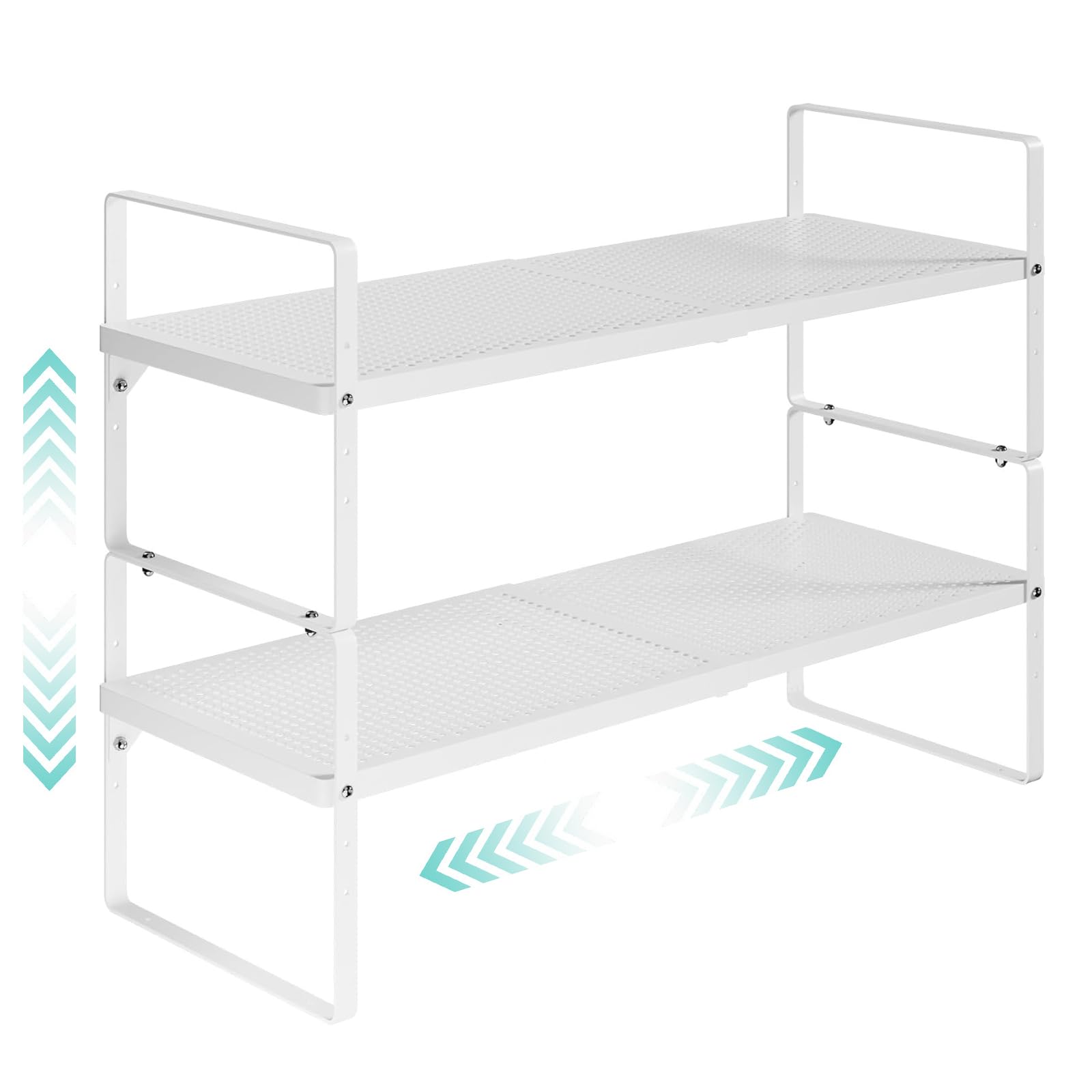 Amazon.com: jkxoo 2Pack Expandable Cabinet Shelf Organizers, Stackable ...