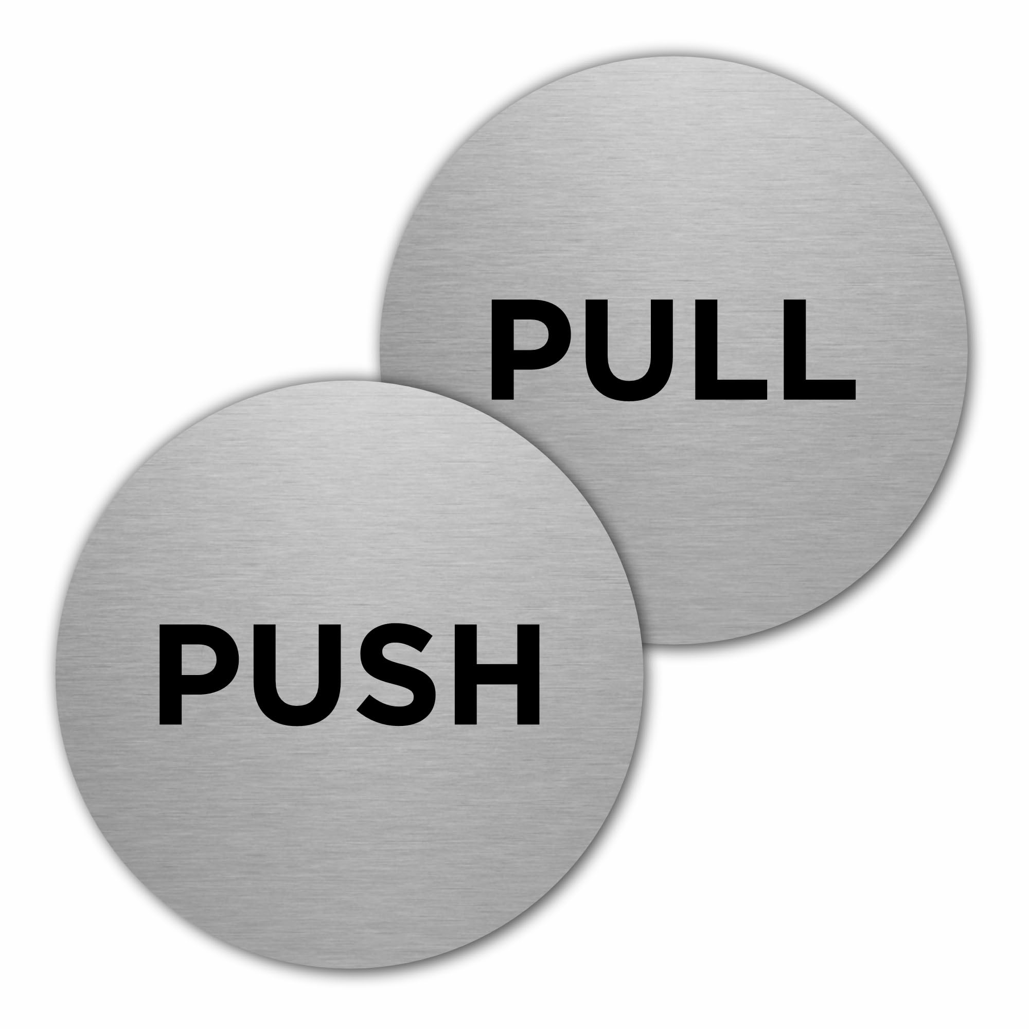 ViroDisplay® Push & Pull Circular Aluminium Sign Twin Pack – 75 x 75mm ...