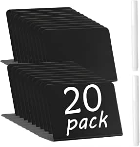 20 Packs Mini Chalkboard Signs, 4 "x3 Small Plastic Message Board Signs ...