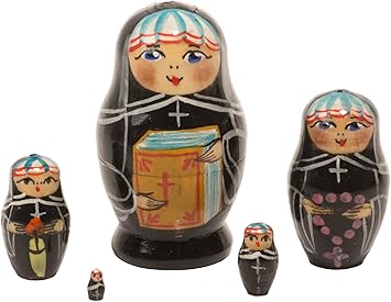 Amazon.com: Golden Cockerel Mini Nun Nesting Doll 5pc./2" : Toys & Games