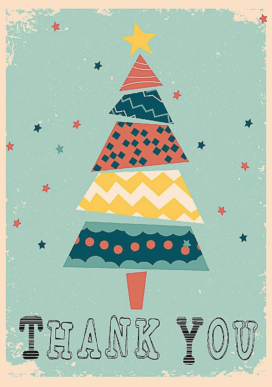 Pack of 20 Christmas Thank You Cards (Christmas Tree Pack of 20 ...
