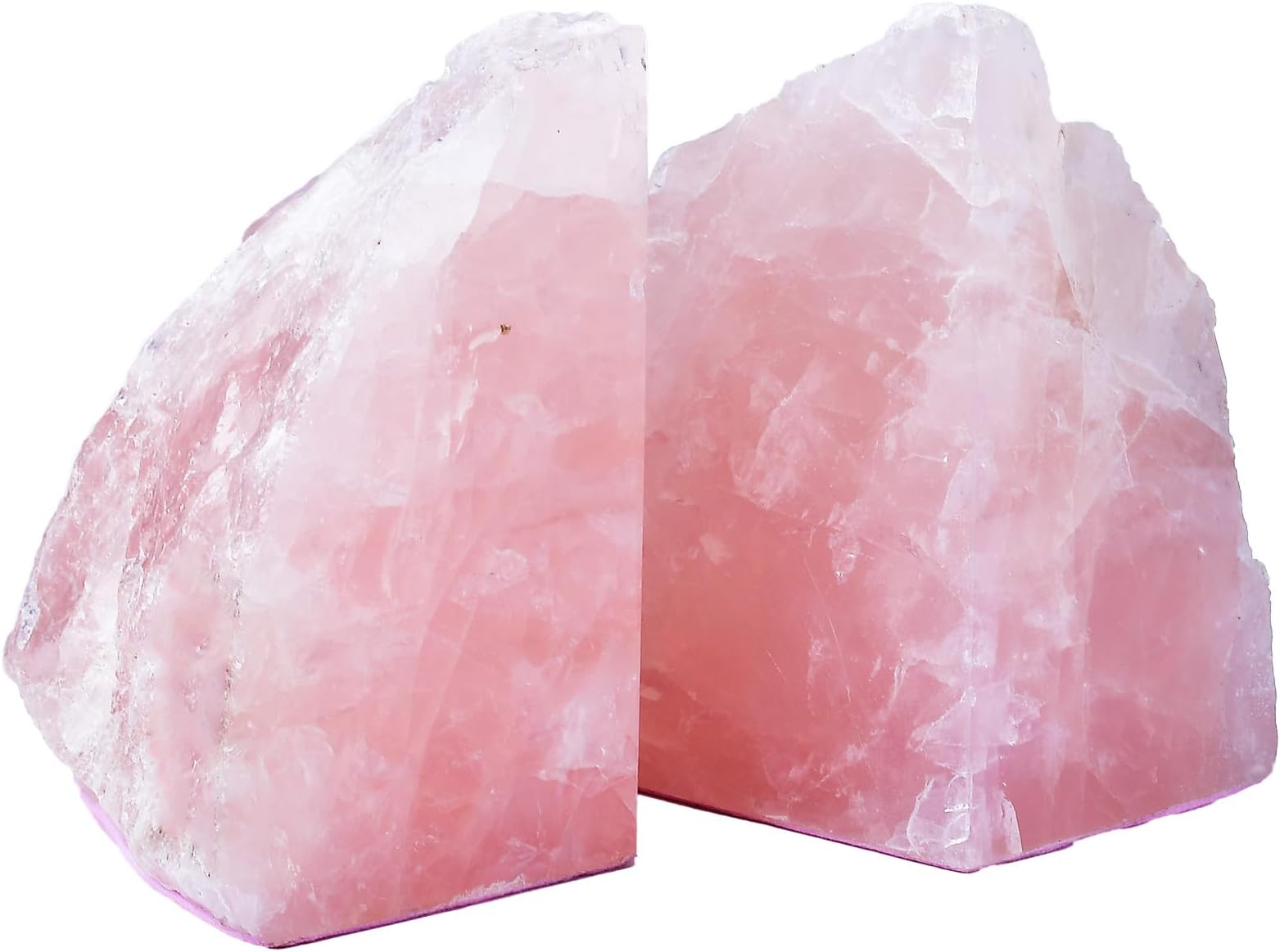 Amazon.com: RXSTONES Natural Rose Quartz Bookends Decorative Crystal ...
